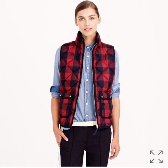 J. Crew | Jackets & Coats | J Crew Buffalo Plaid Down Fill Vest | Poshmark